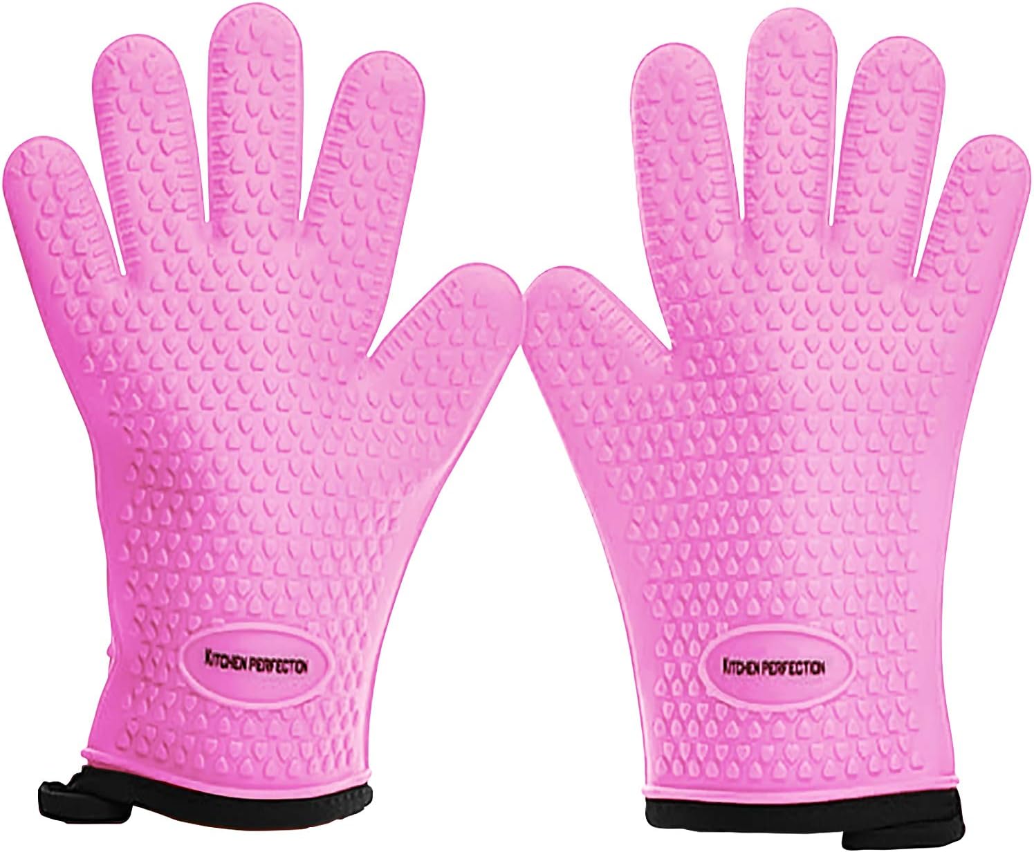 KITCHEN PERFECTION XL Silicone Smoker Oven Gloves-Extreme Heat Resista ...